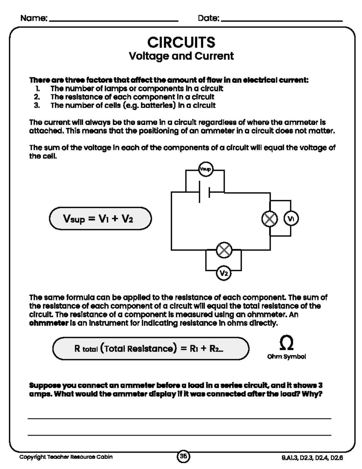 6 - Ohm's Law Notes Student - Studocu