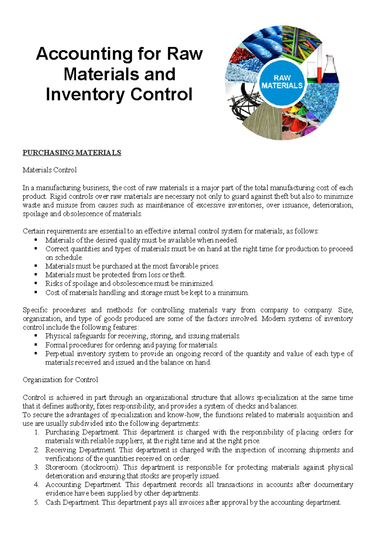 Chapter 4 RAW Materials AMD Inventory Purchase Materials - Accounting ...