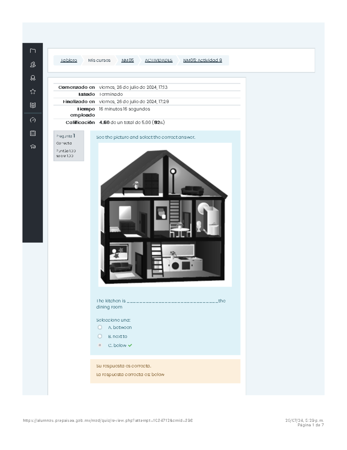 NM05- Actividad 9 - Todas correctas - Tablero Mis cursos NM05 ACTIVIDADES NM05: Actividad 9 ...