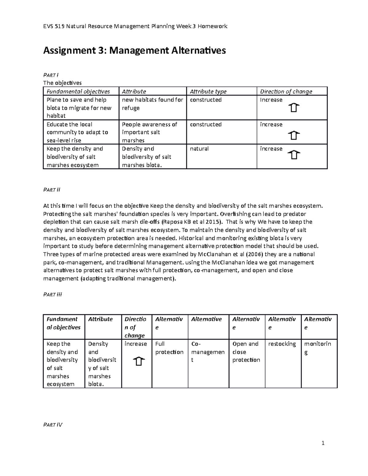 Asignment 3b - the example of assignment. - EVS 519 Natural Resource ...