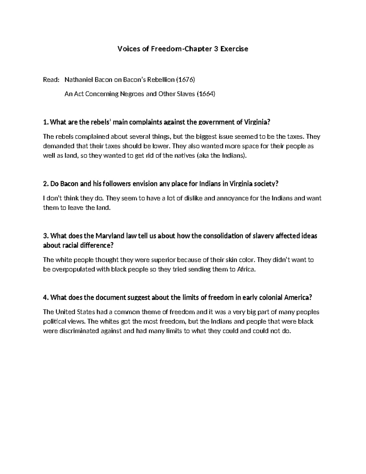 VOF-Chapter 3 word - Answers to textbook questions - Voices of Freedom ...