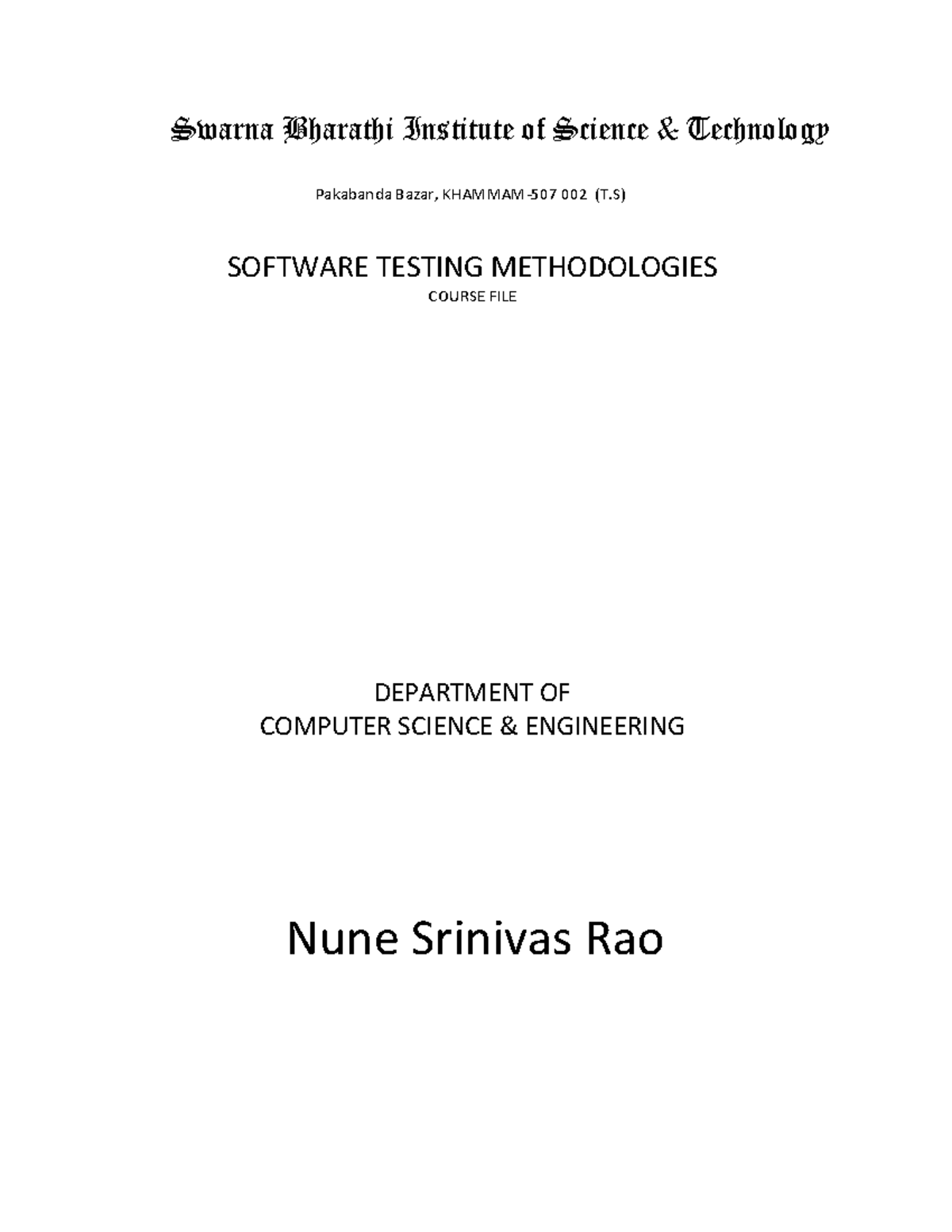 Stm- Complete Notes - DEPARTMENT OF COMPUTER SCIENCE & ENGINEERING ...