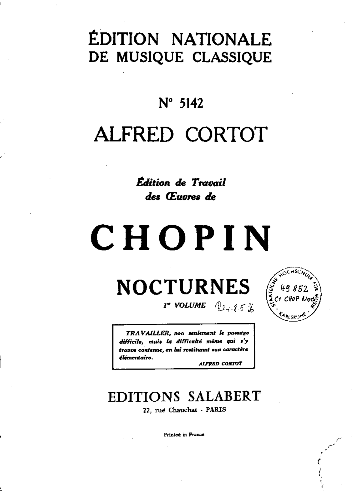Imslp 368036-PMLP02312-Chopin - Opus 9 (Cortot) french - MUSIC 144W ...