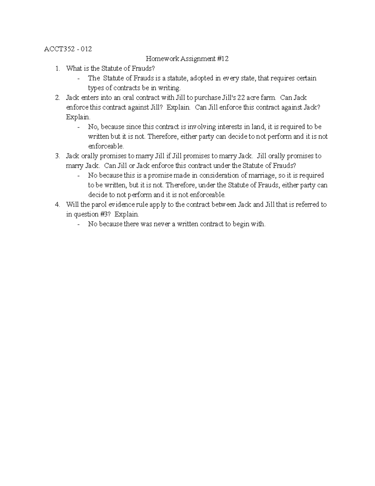 Homework Assignment #12 - ACCT352 - 012 Homework Assignment # What is ...