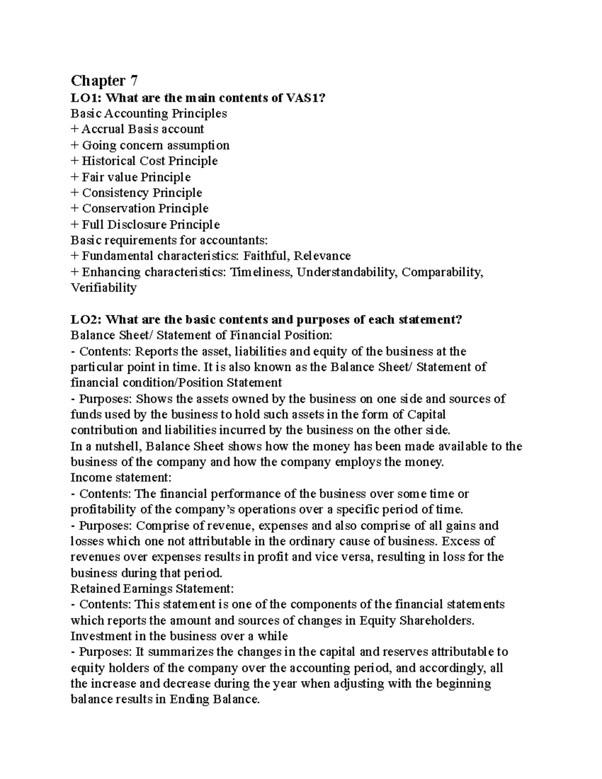 bài giải bài tập c7 Eng - Chapter 7 LO1: What are the main contents of ...