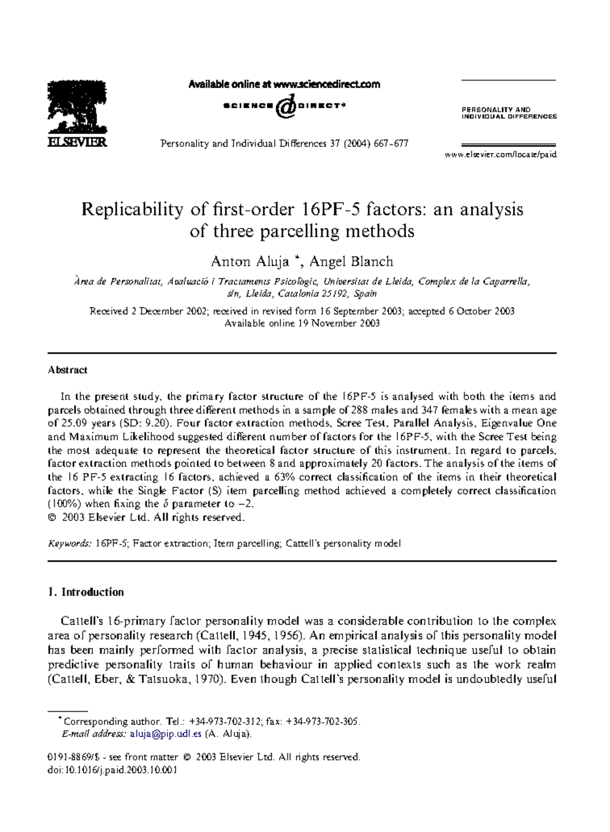 Guideline presentation psychological assessment - Replicability of ...