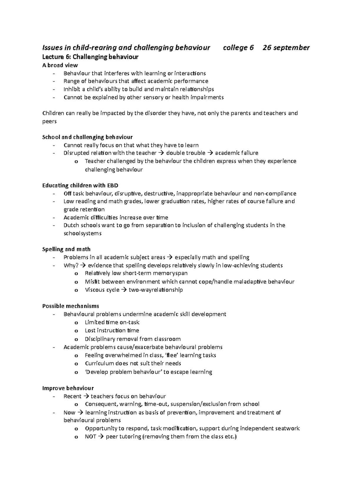 Issues in child-rearing and challenging behaviour college 6 - ) Helpful ...