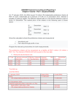 FAR 5 Chapter 2 Tutorial (Part 1) - Answer - UDE2006 Financial ...