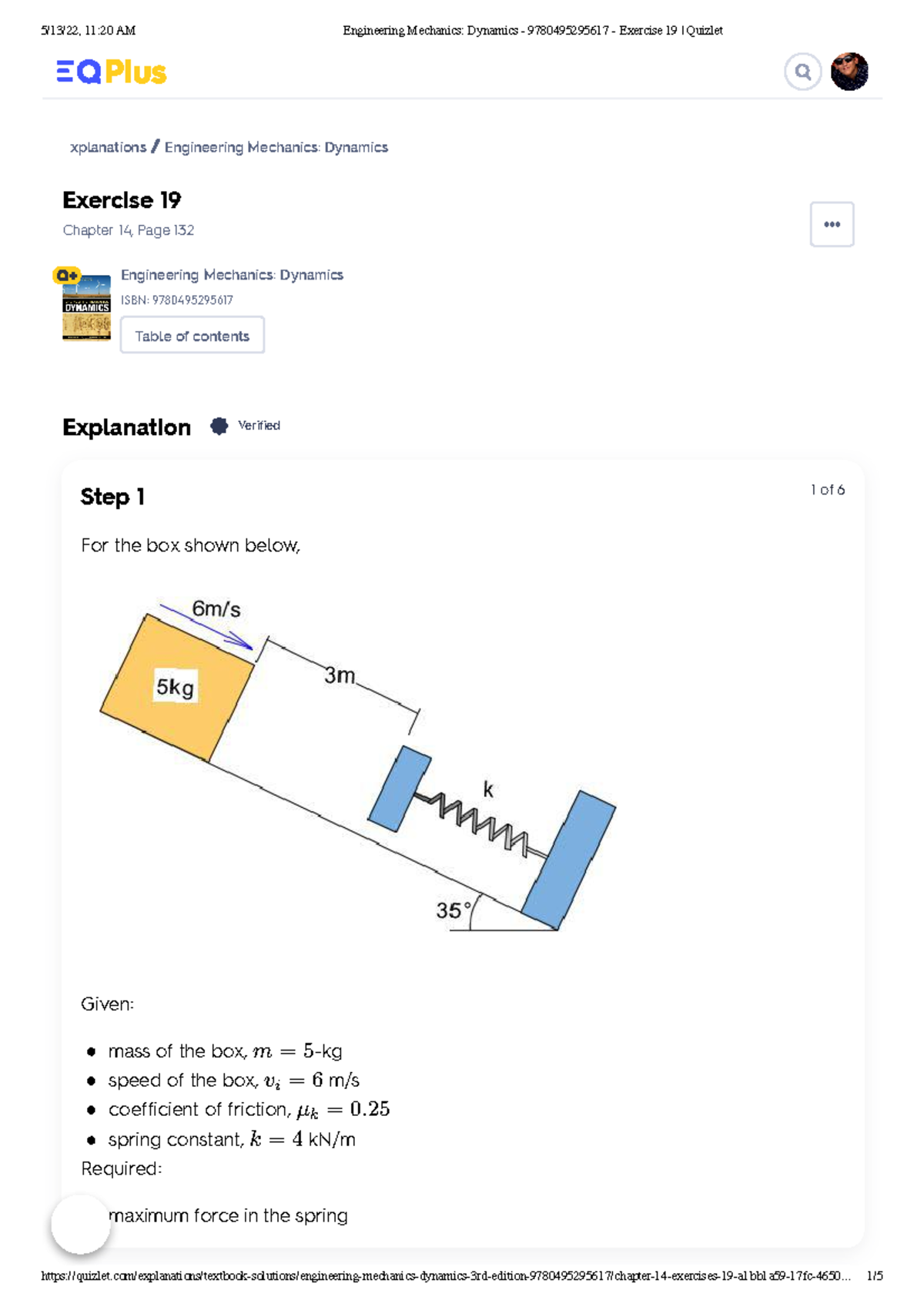Engineering Mechanics Dynamics - 9780495295617 - Exercise 19 Quizlet ...