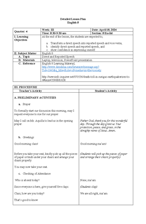 Exploring THE Implementation OF Oplan Dalus English - EXPLORING THE ...