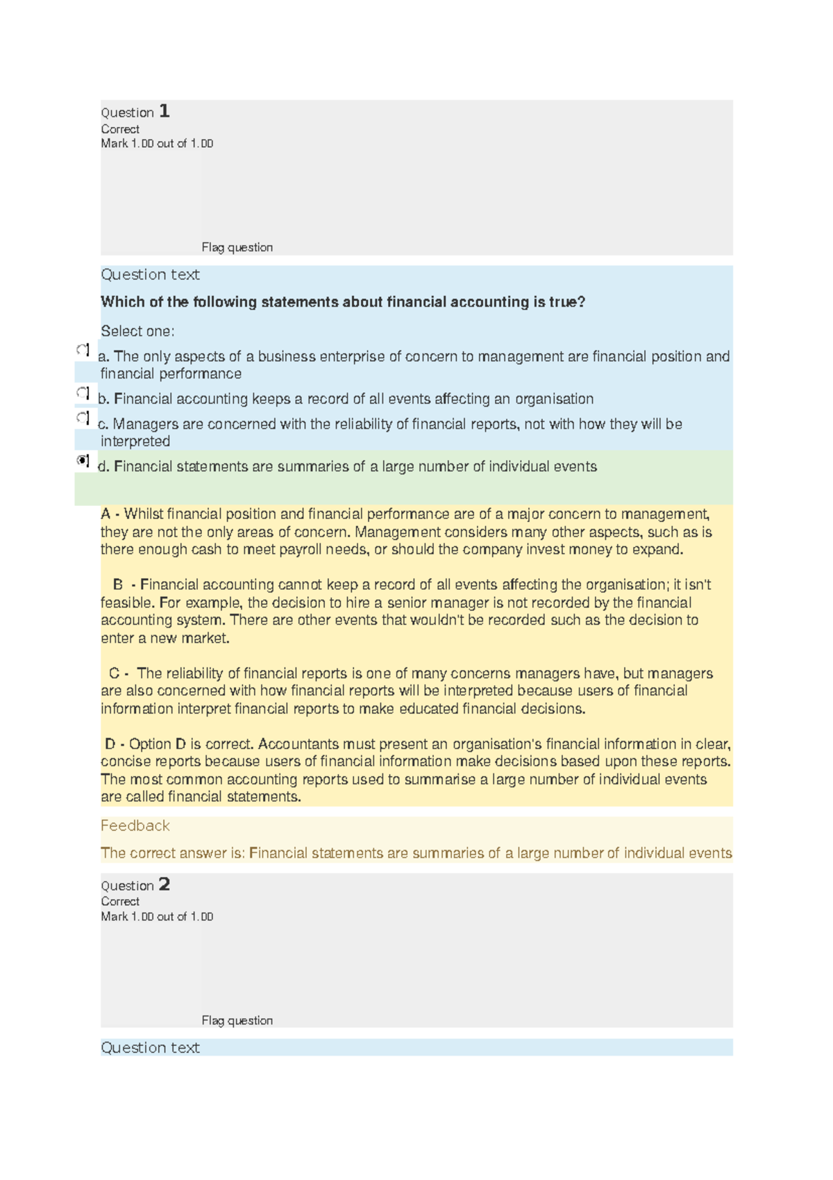 Sample/practice exam 2017, questions and answers - Question 1 Correct ...