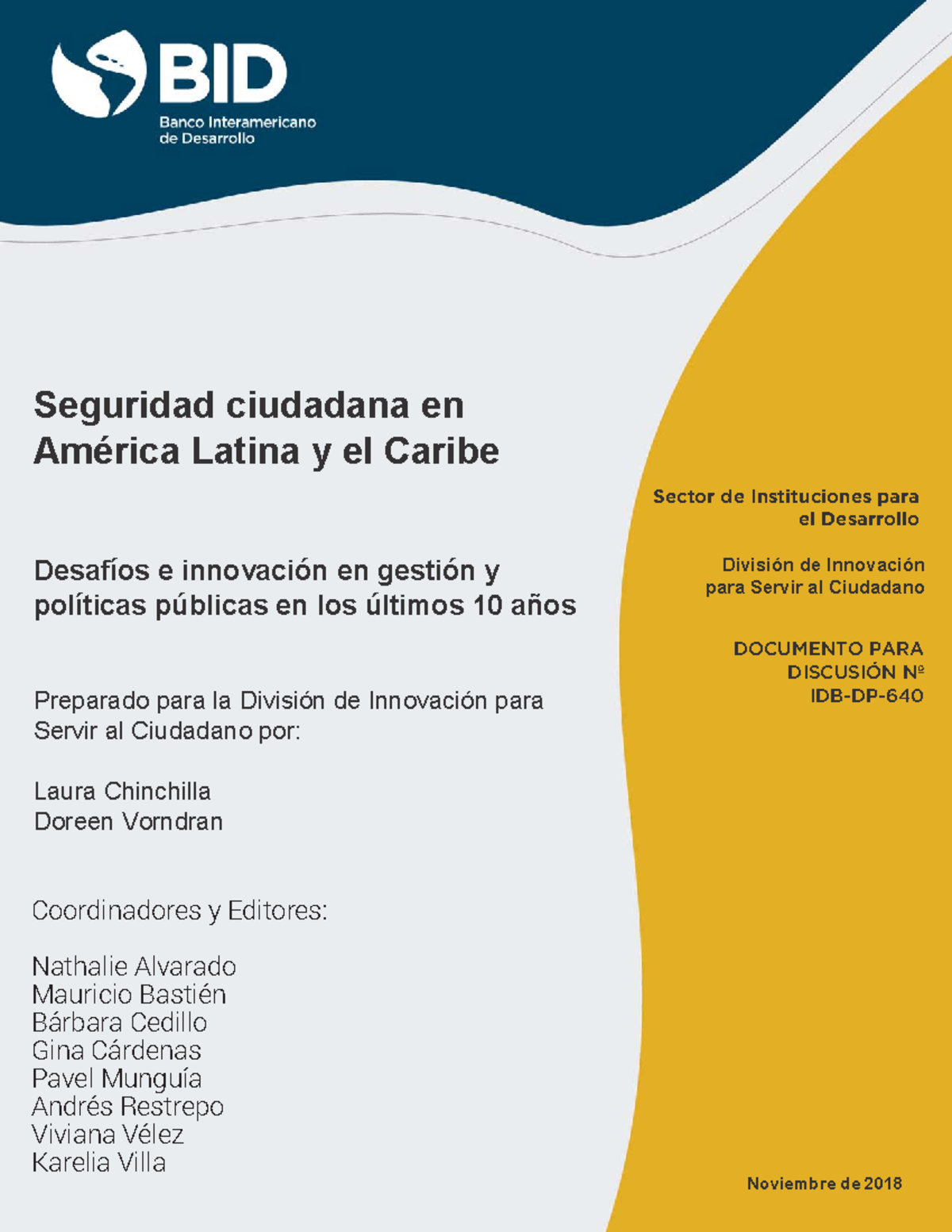 BID 2018 - Banco Interamericano de Desarrollo - ####### Editores ...