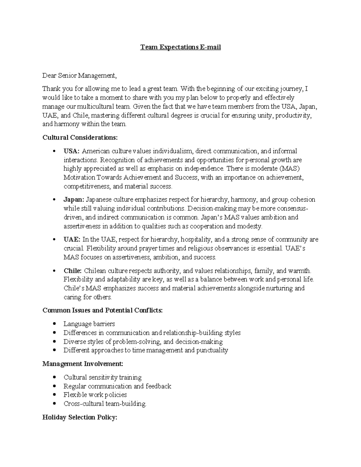 6-1 Assignment - Team Expectations Email - Team Expectations E-mail ...