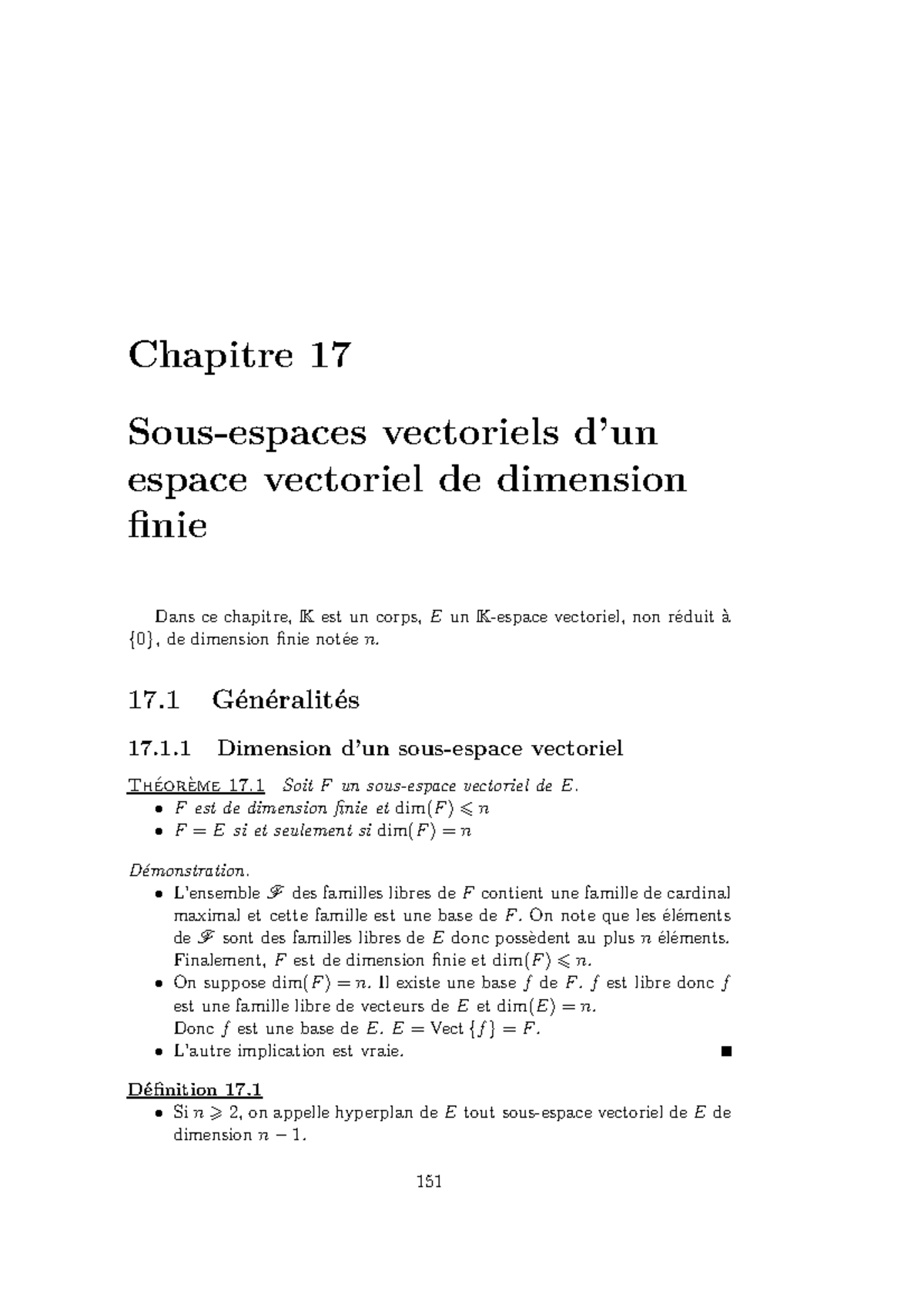 Maths mpsi-57 - Chapitre 17 Sous-espaces vectoriels d’un espace ...