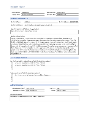 Accident report writing Criminal Justice report writing - Incident ...