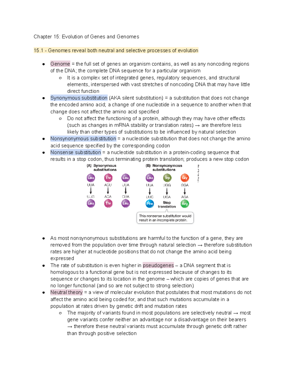 Bio Notes Chapter 15 - Biology 1102: Foundations of Biology - Chapter ...