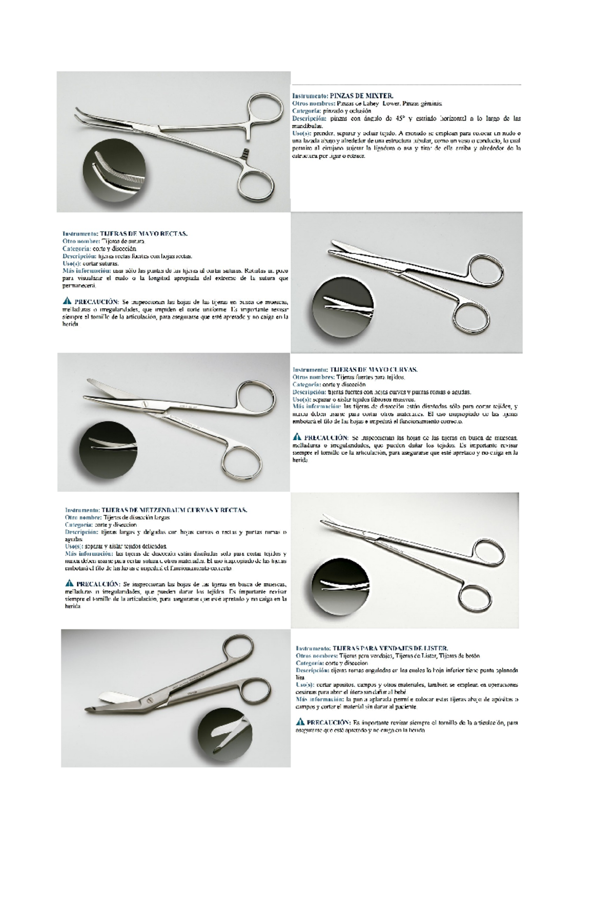 Flashcards cirugia - Instrumento: PINZAS DE MIXTER. Otros nombres ...