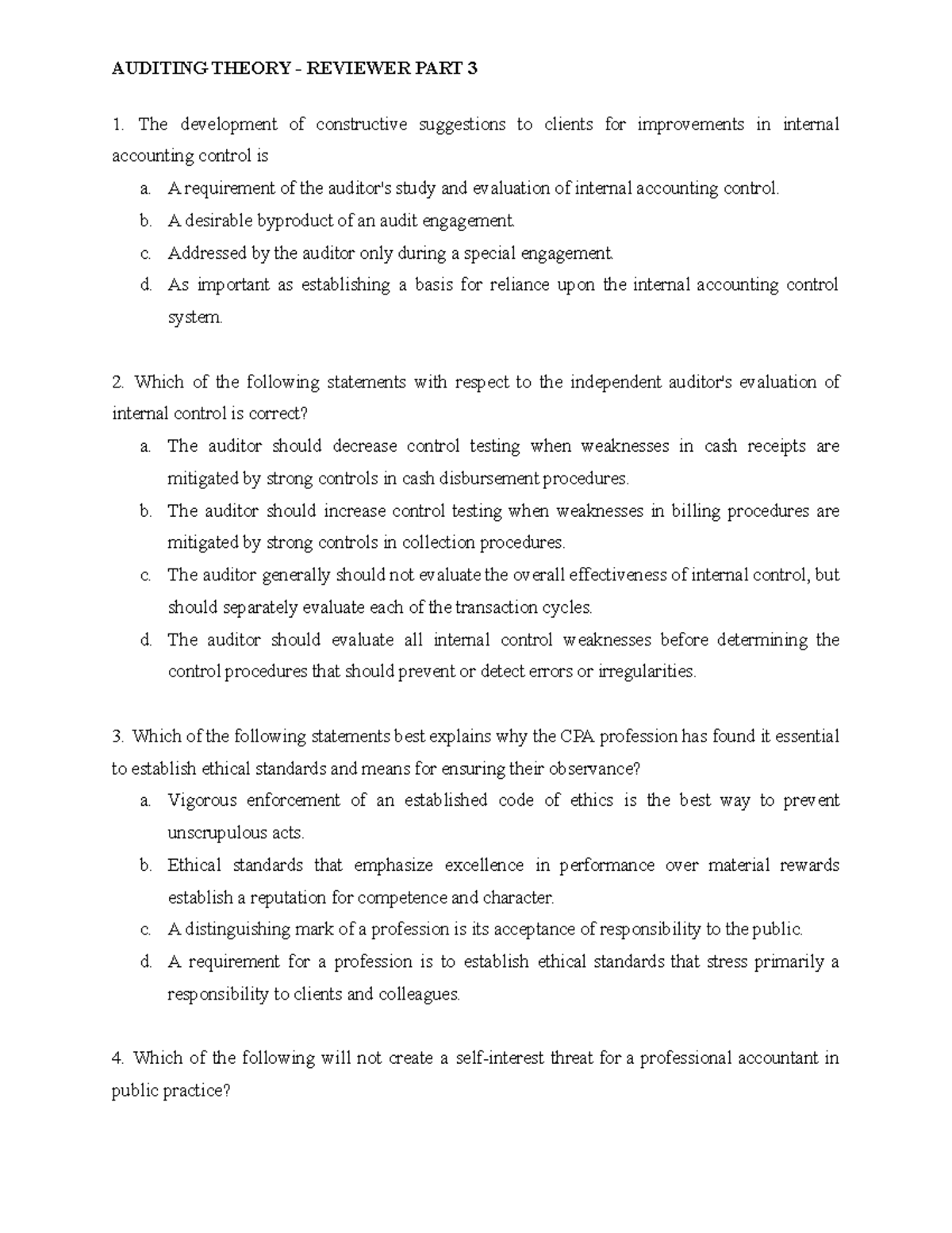 Auditing Theory - Reviewer Part 3 - The development of constructive ...