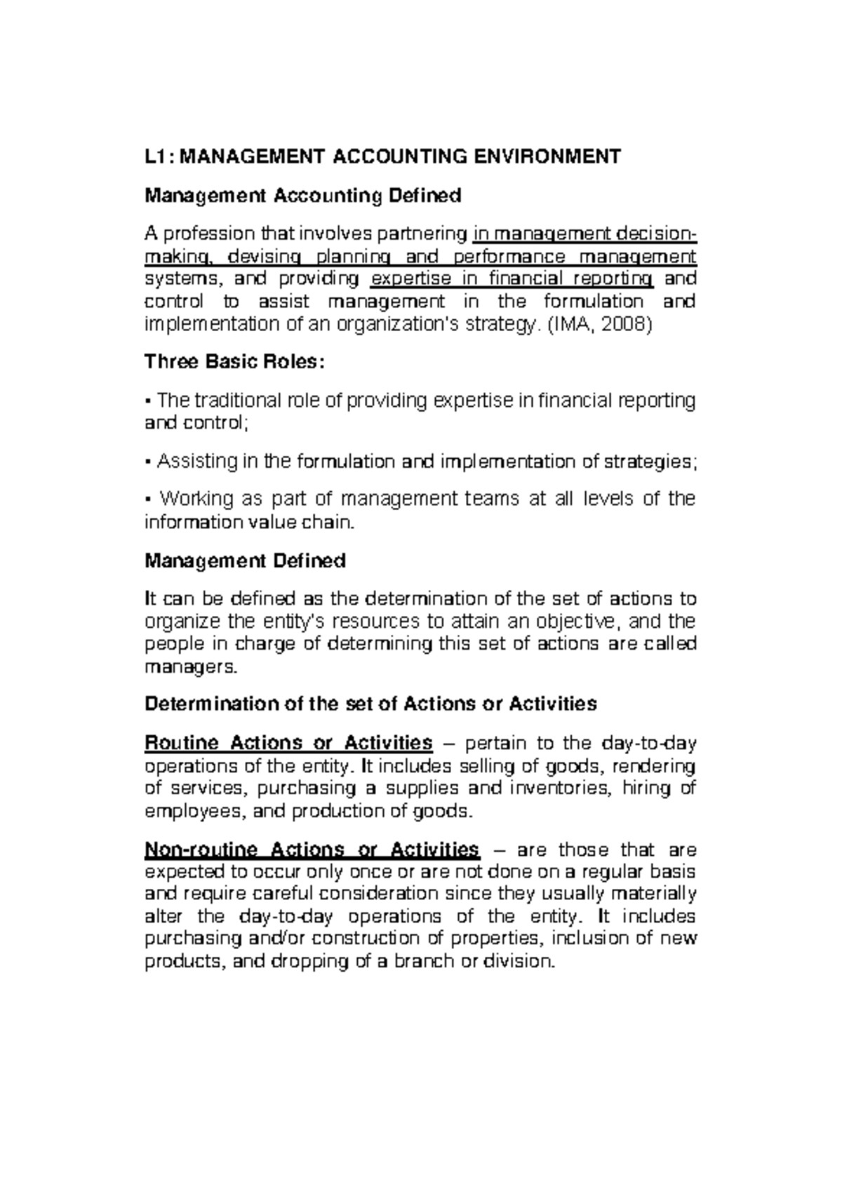 L1 Management Accounting Environment Binder - L1: MANAGEMENT ACCOUNTING ...
