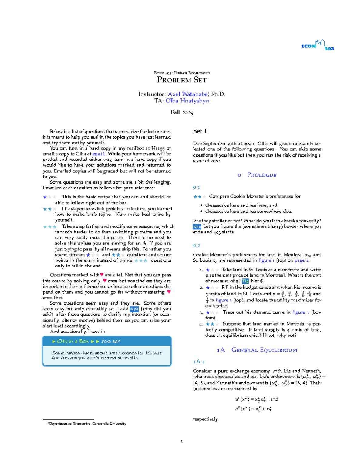 493 ps2 - homework 2 - Econ 493: UrbanEconomics ProblemSet Instructor ...