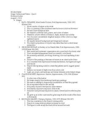 Quiz 2 - Class Assignments and course work - Brooke Parker Image ...