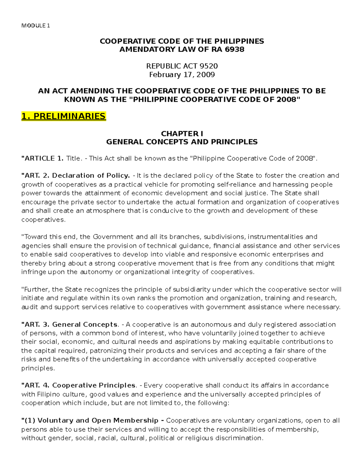 Amendatory LAW of RFBT 2 - COOPERATIVE CODE OF THE PHILIPPINES ...