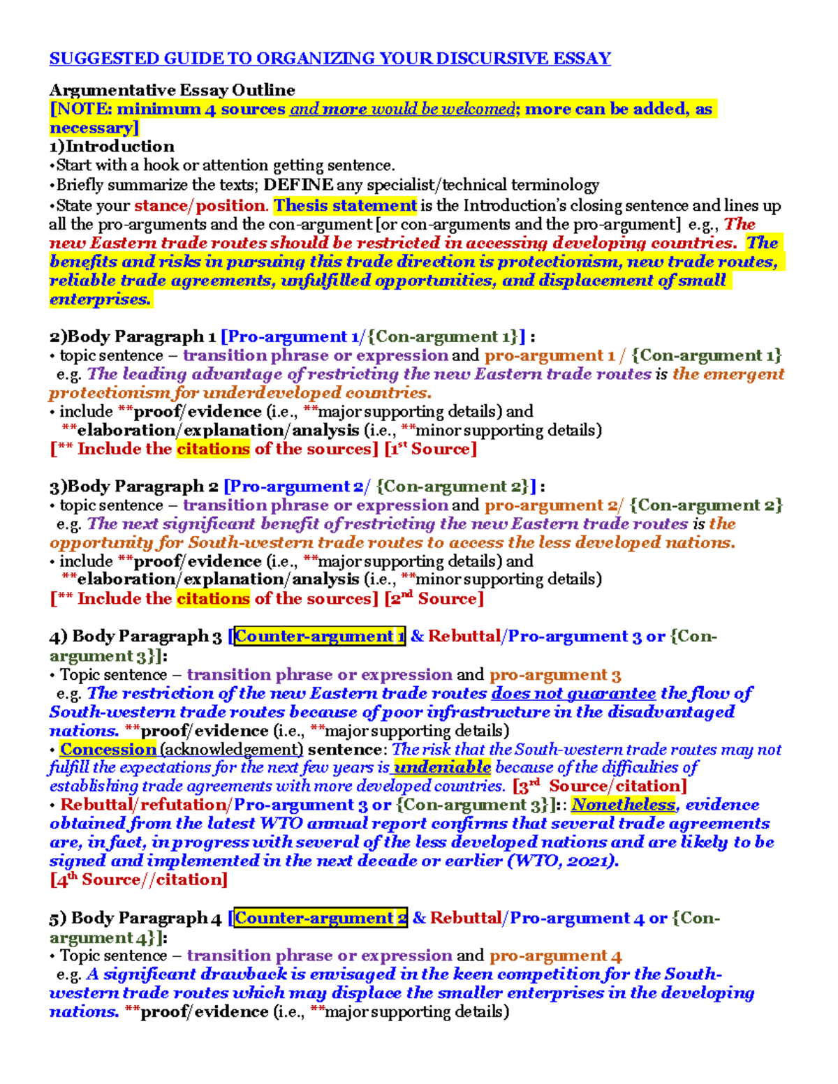 1.A3 Suggested Guide TO Organizing A Discursive Essay- Revised ...