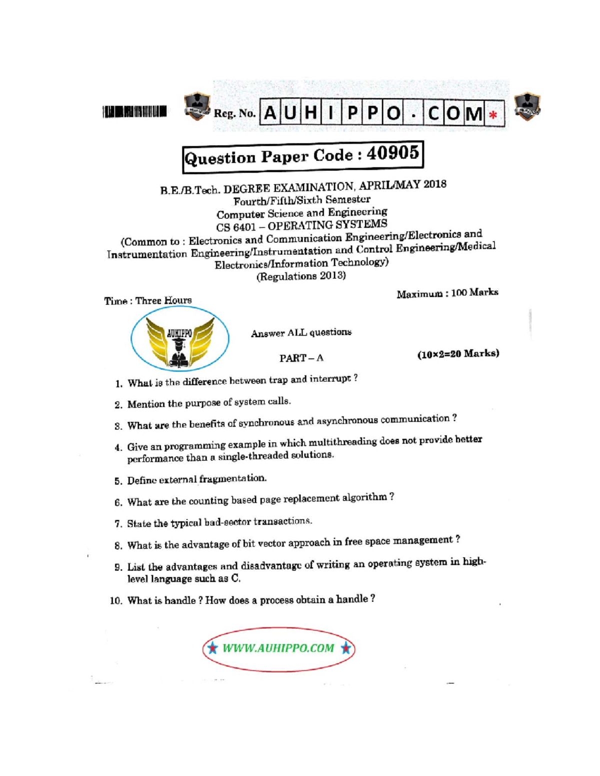 CS 6401 Operating Systems - software engineering - Studocu