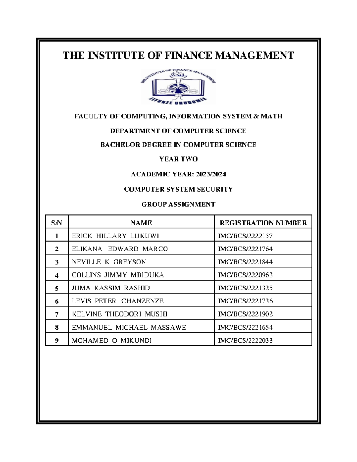 Report on SQLi Attacks mod 2 - THE INSTITUTE OF FINANCE MANAGEMENT ...