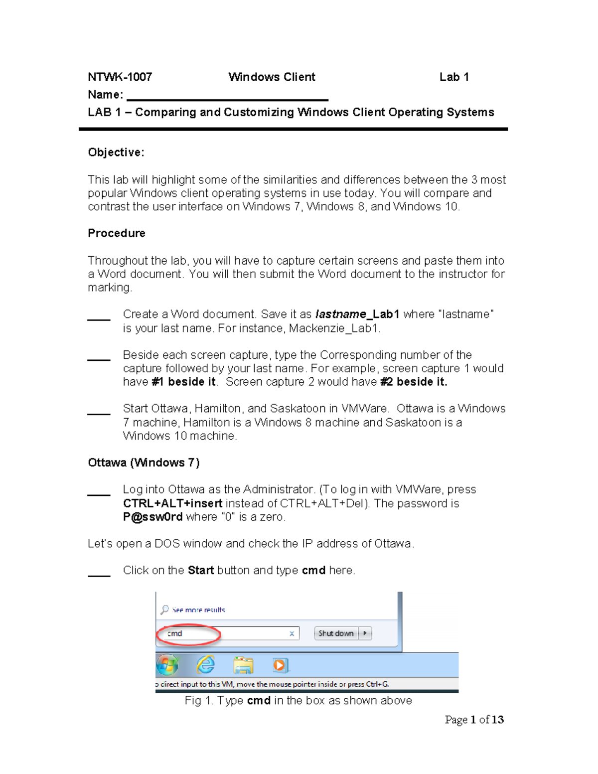 Lab 1 NTWK-1008 - 2021FA - Comparing win7 8 10 - NTWK-1007 Windows ...