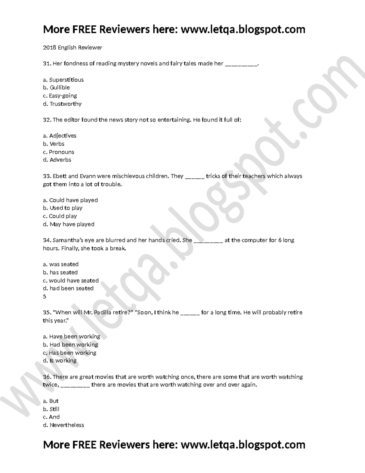 2018 English Reviewer part 2 Licensure Examination for Teachers - BSED ...