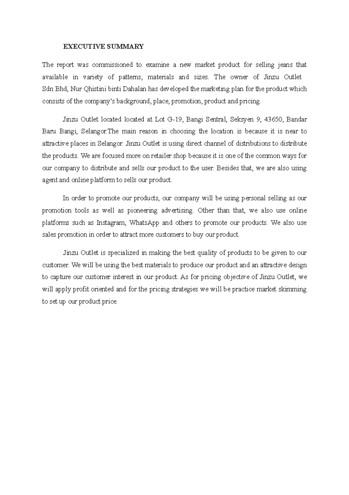 Promotion - EXECUTIVE SUMMARY The report was commissioned to examine a ...