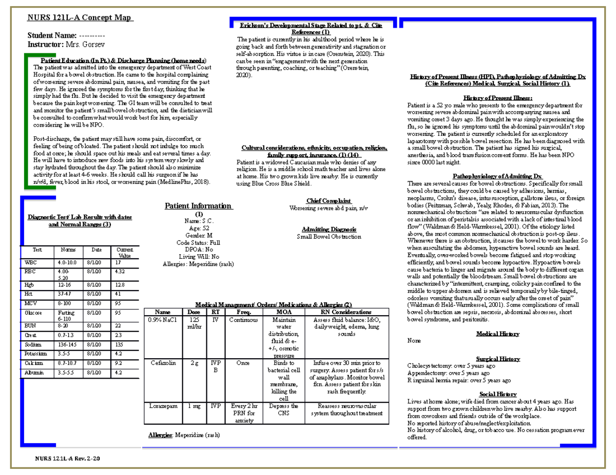 Nursing Concept Map SD - History of Present Illness (HPI ...