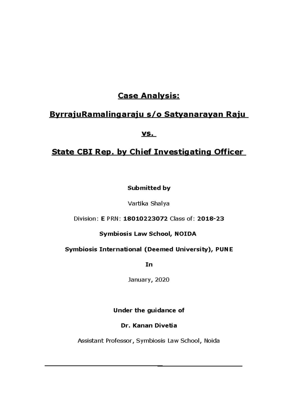 Interlinking project - Case Analysis: ByrrajuRamalingaraju s/o ...