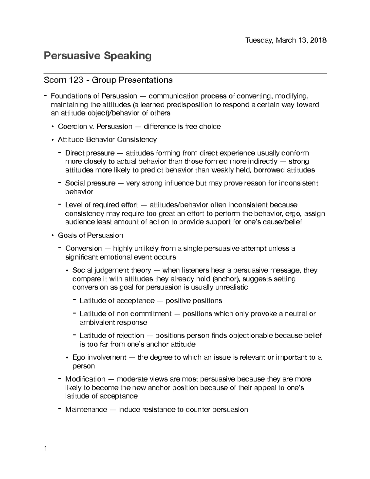 persuasive speaking - Persuasive Speaking Scom 123 - Group ...