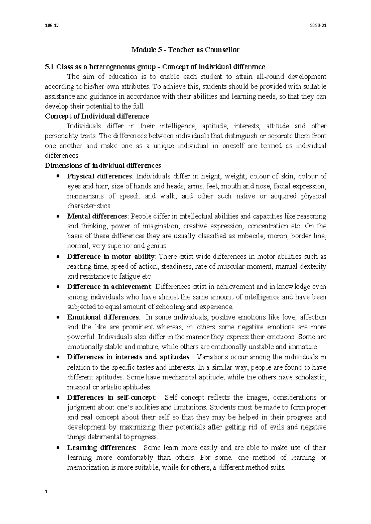 Module 5 - Teacher as Counsellor - Module 5 - Teacher as Counsellor 5 ...