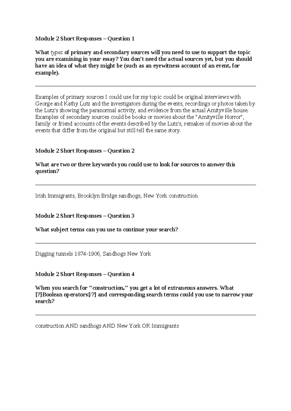 HIS 200 Module 2 Short Responses - Module 2 Short Responses – Question ...