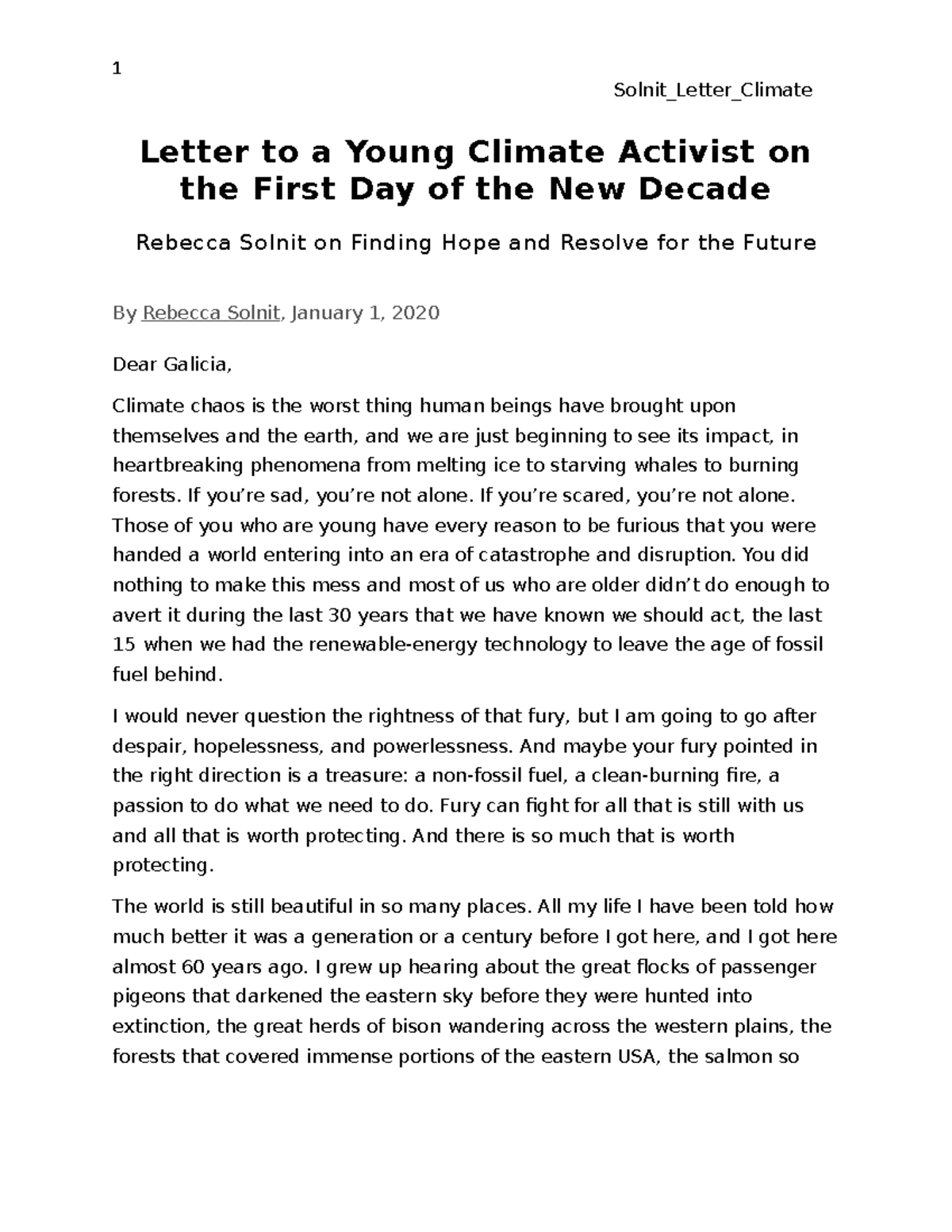 Solnit Letter Climate Paper Assignment - Solnit_Letter_Climate Letter ...