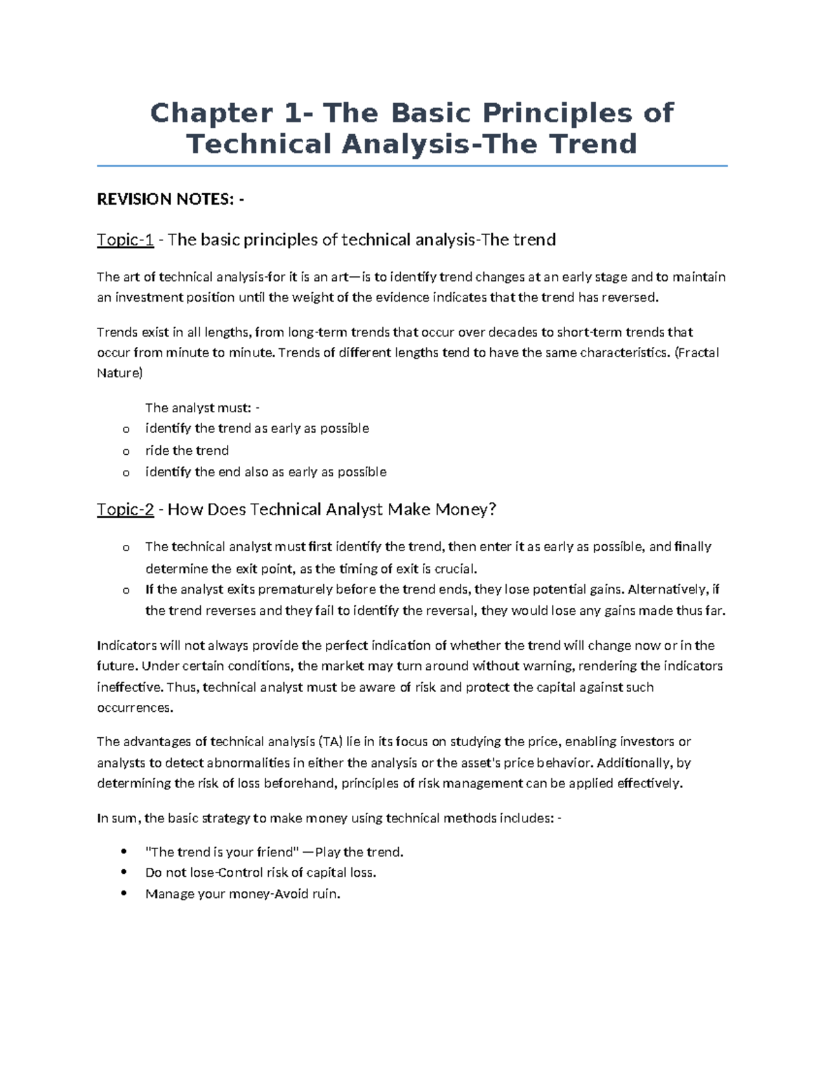CMT Level 1 chap 1 - Chapter 1- The Basic Principles of Technical ...