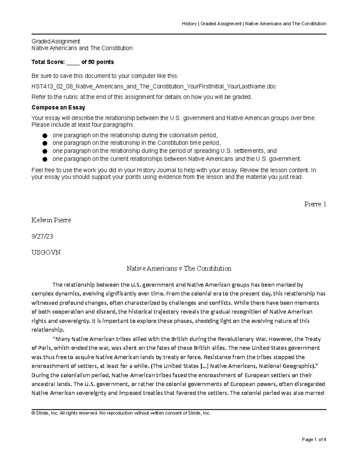 Native Americans v The Constitution - Graded Assignment Native ...