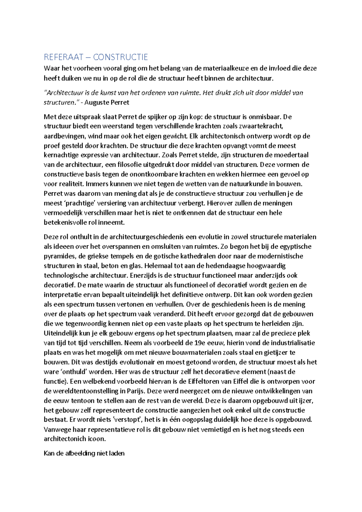 Referaat bk2gr2 - REFERAAT – CONSTRUCTIE Waar het voorheen vooral ging ...