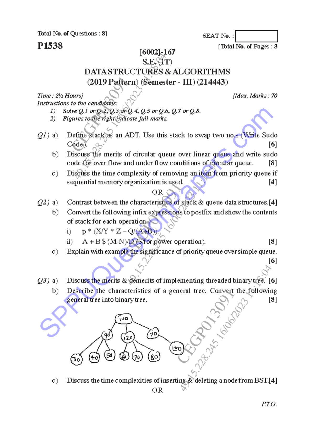 May 2023 - Total No. of Questions : 8] [6002]- S. (IT) DATA STRUCTURES ...