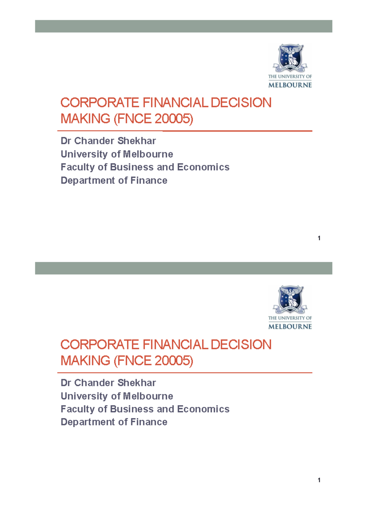 Copy of L2 Payout Policy - CORPORATE FINANCIAL DECISION MAKING (FNCE ...