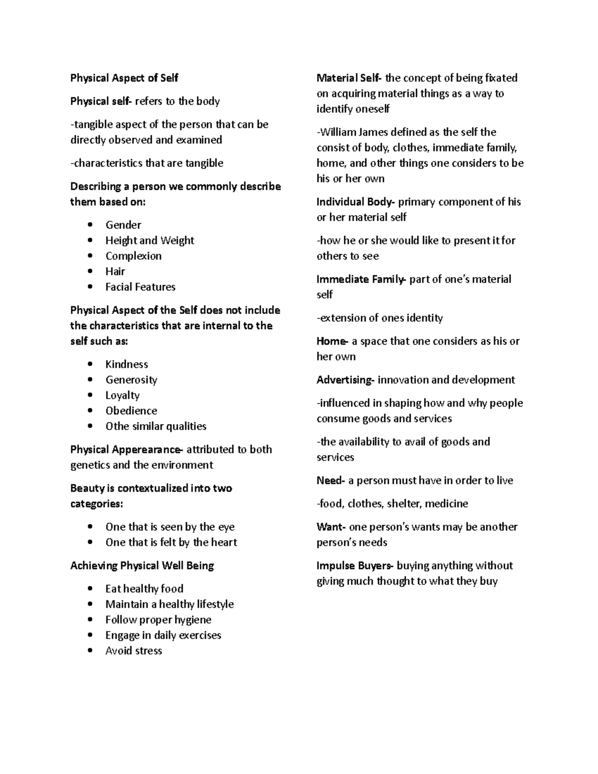 Uself Midterm Quiz 1 - Quiz for Chapter 1 - Physical Aspect of Self ...