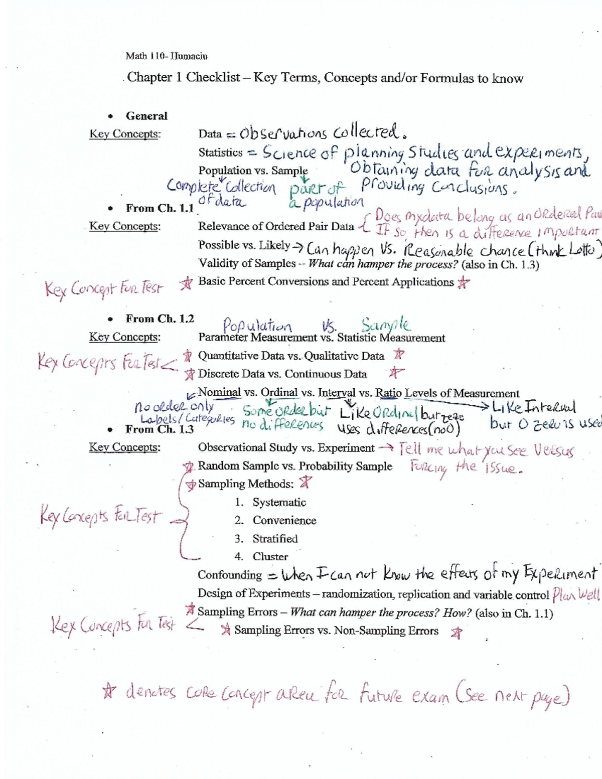 Chapter 1 Essential Notes-1 - MATH 110 - Studocu