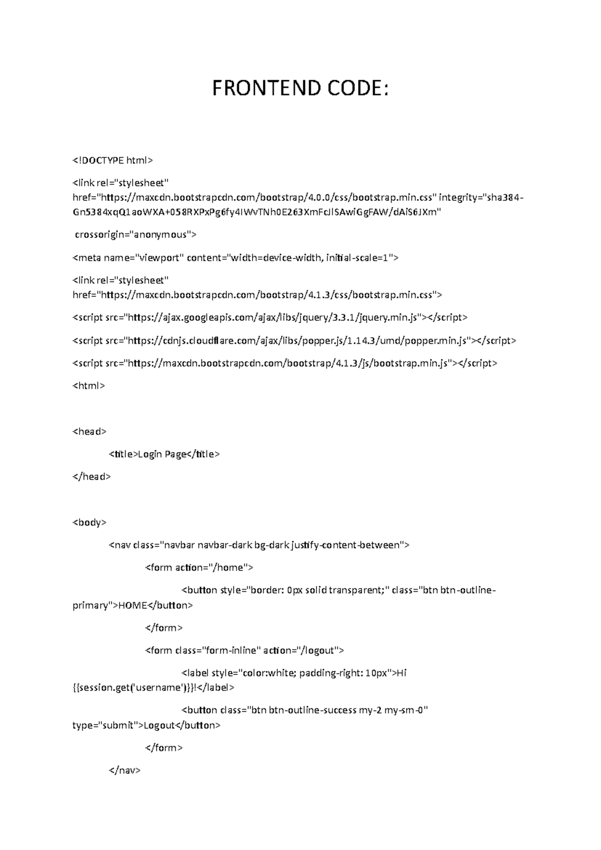 Frontend CODE - szdfghjk - FRONTEND CODE: