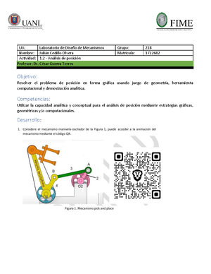 Practica 1 Lab. diseño de mecanismos - 1722682 - UA: Laboratorio de ...
