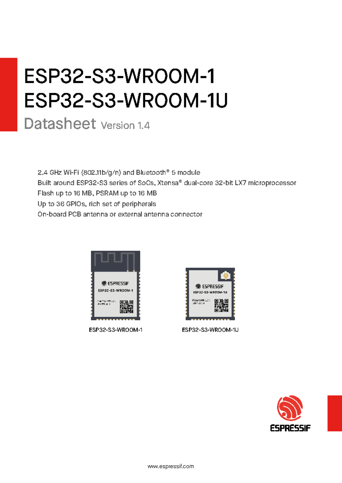 Esp32-s3-wroom-1 wroom-1u datasheet en - ESP32-S3-WROOM- ESP32-S3-WROOM ...