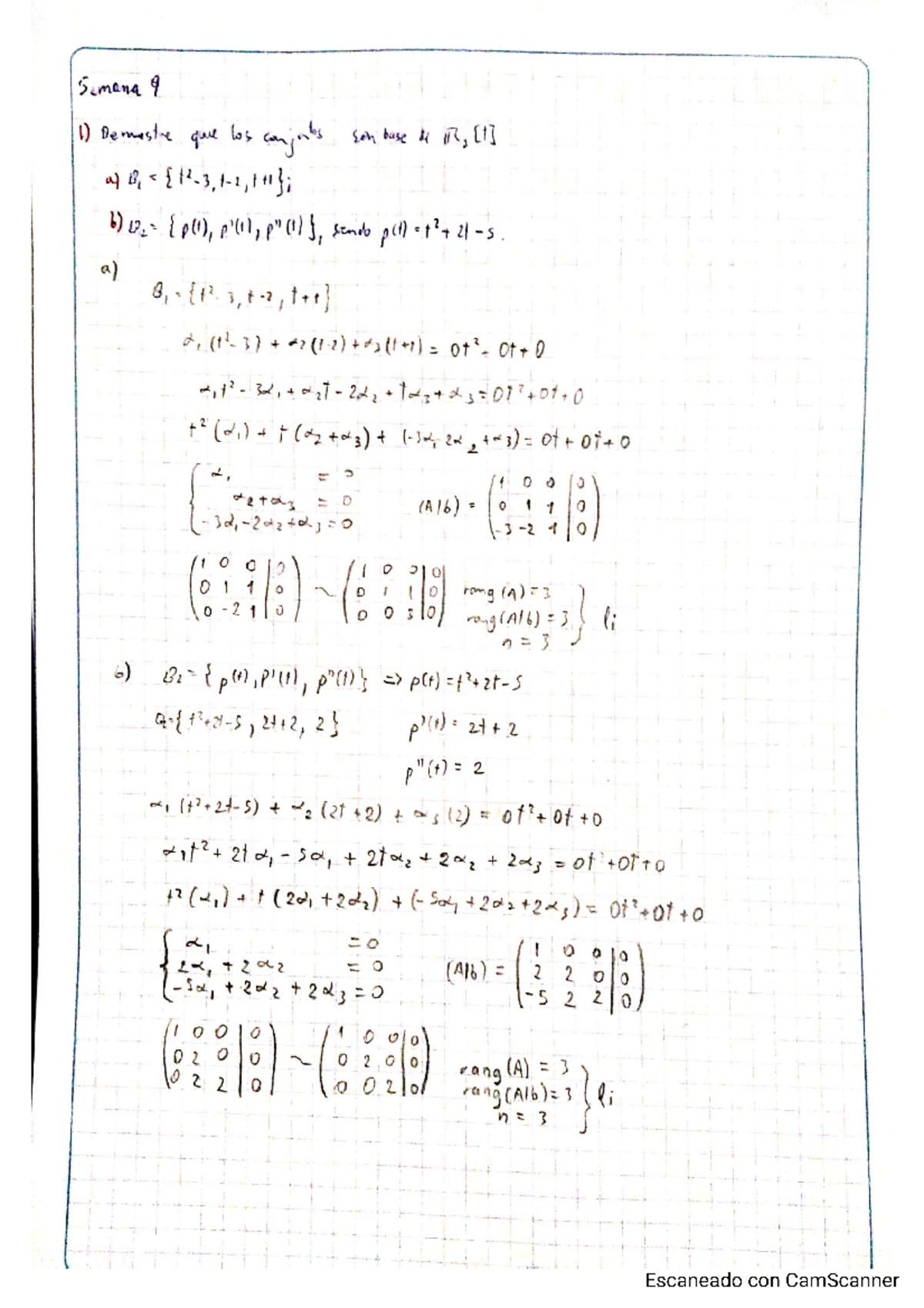 Deber 1 semana 9 - Álgebra Lineal - Studocu