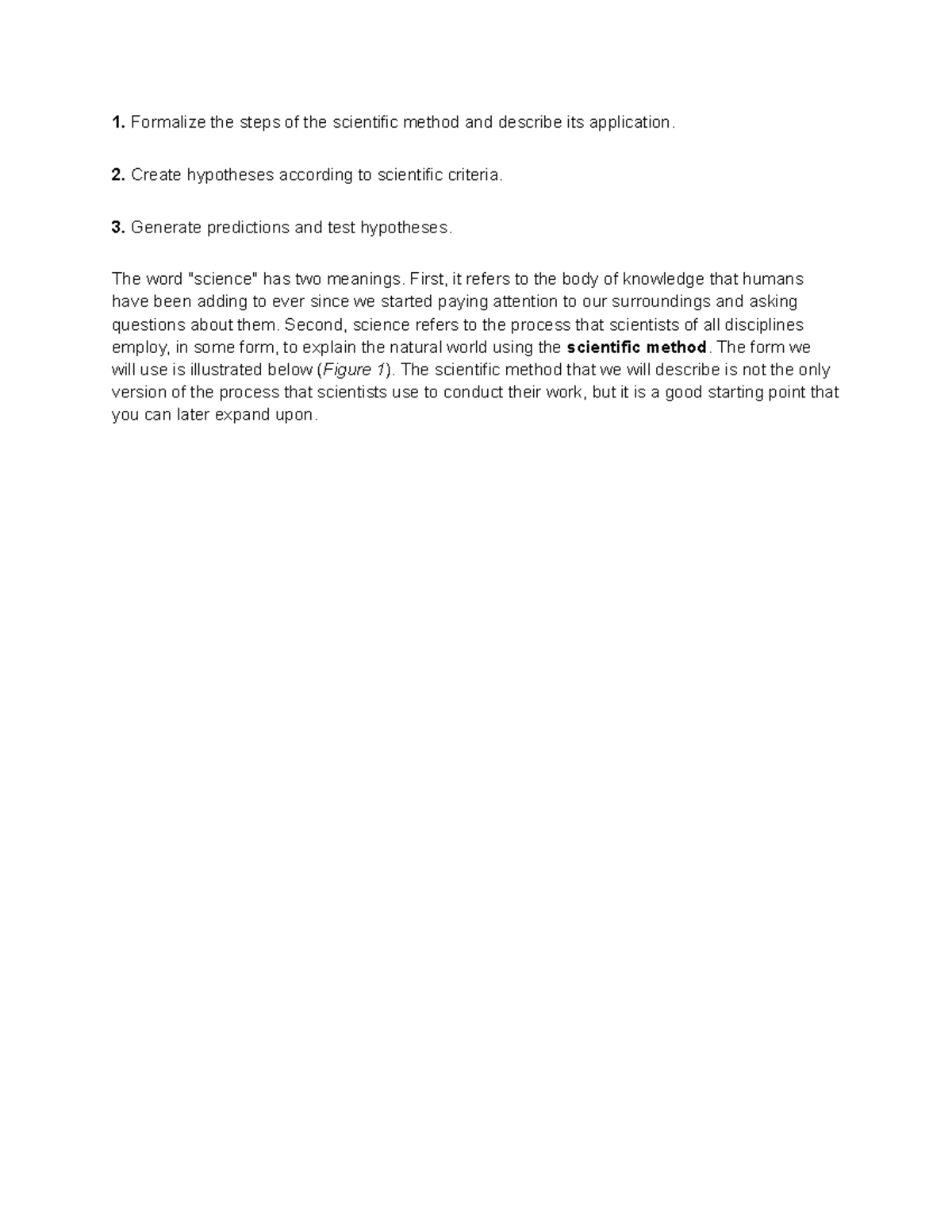 Module 1 - Notes - Formalize the steps of the scientific method and ...